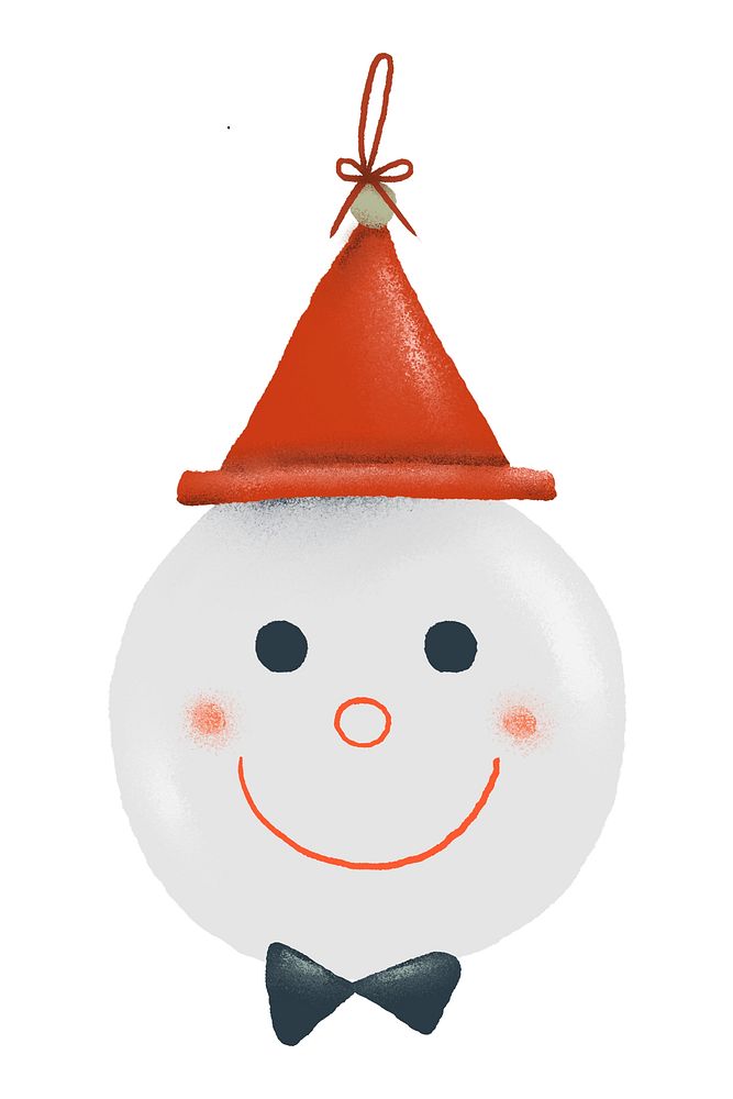 Illustration smiling snowman face red | Premium Photo Illustration ...