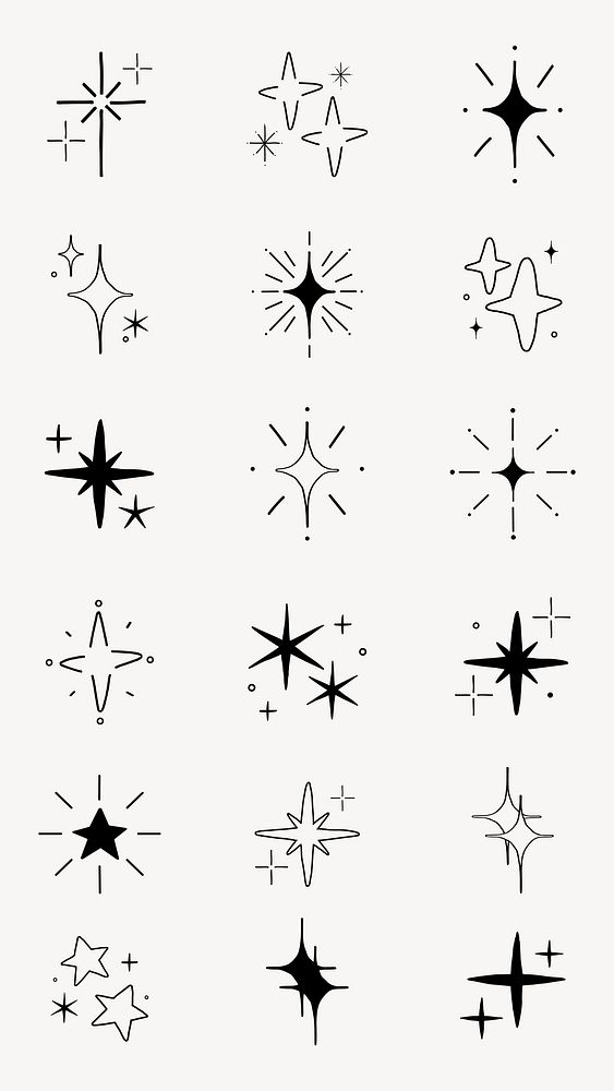 Collection 16 minimalist star icons | Premium Vector Illustration ...