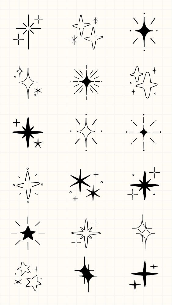 Collection hand-drawn star icons. Various | Premium Vector Illustration ...