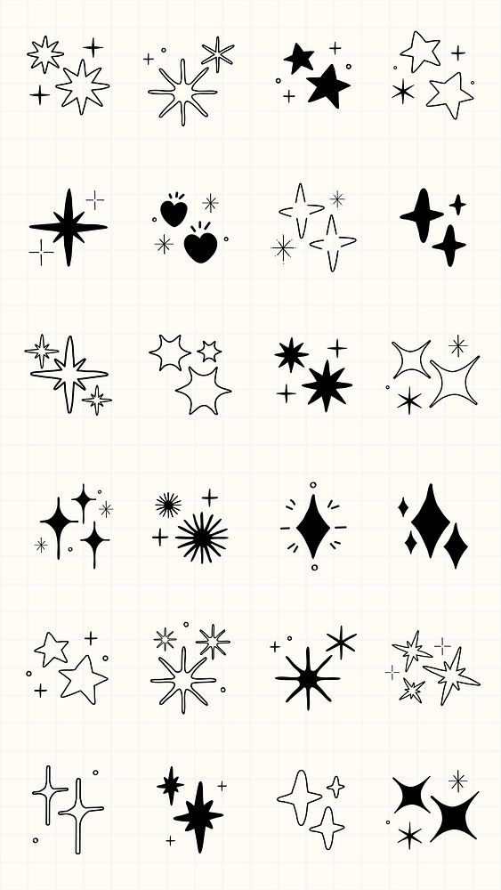 Collection black star and sparkle | Premium Vector Illustration - rawpixel
