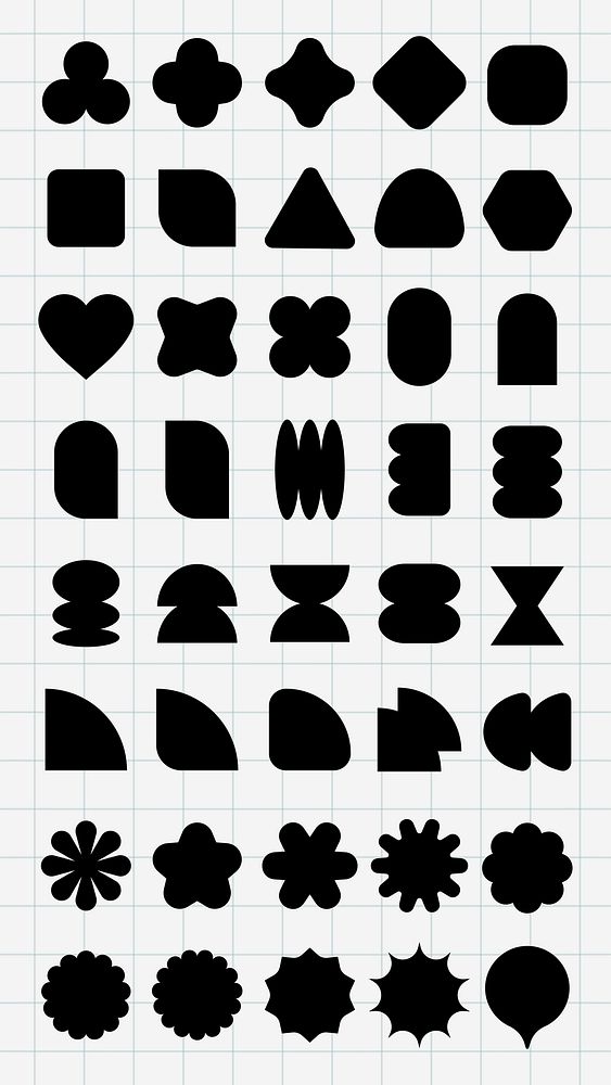 Vectors. Grid abstract black shapes | Premium Vector - rawpixel