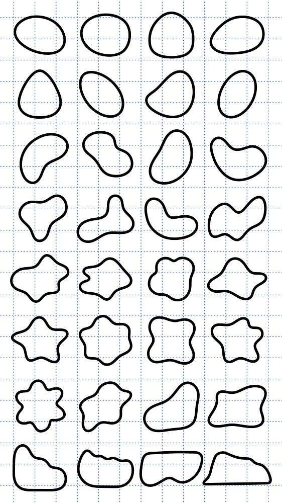 Grid abstract shapes, black outlines | Premium Vector - rawpixel