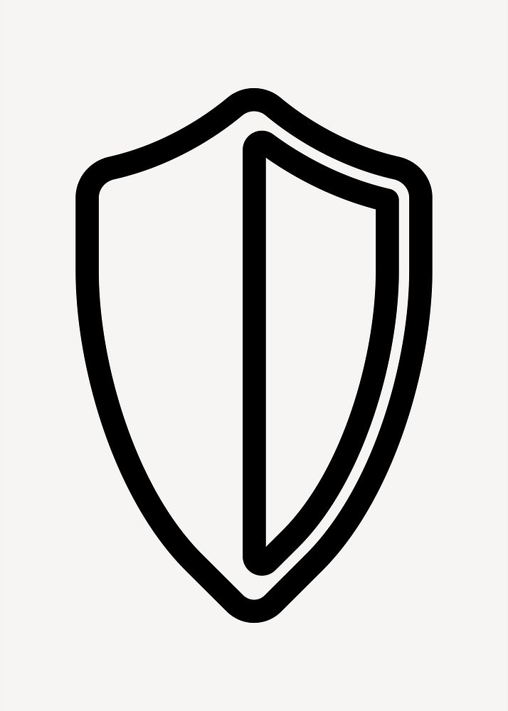 Minimalist shield line art, UI | Free Photo Illustration - rawpixel