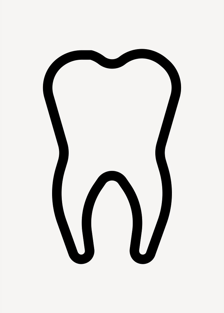 Minimalist tooth outline design, UI | Free Vector - rawpixel