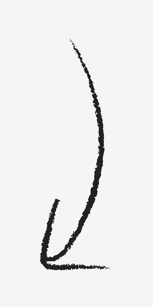 Hand-drawn arrow pointing down element | Free Photo Illustration - rawpixel