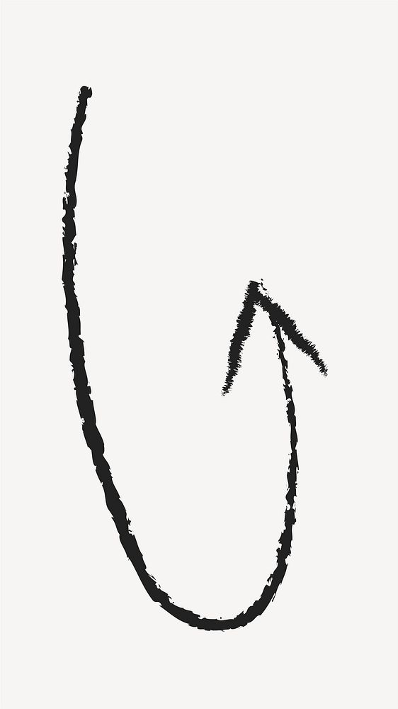 Hand-drawn black curved arrow element | Free Photo Illustration - rawpixel