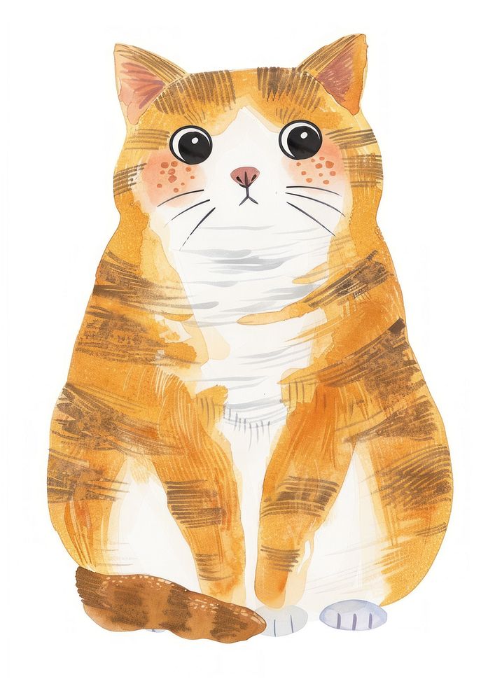 Calico Scottish Fold cat illustration | Free Photo Illustration - rawpixel
