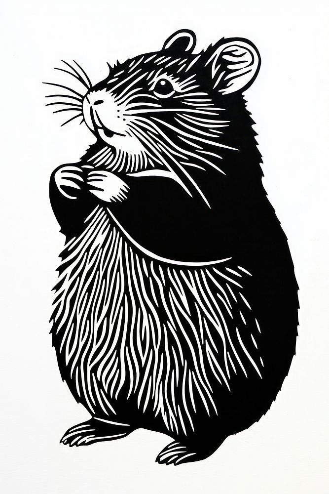 Hamster dance wood block print | Free Photo Illustration - rawpixel