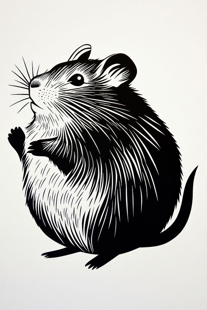 Hamster dance wood block print | Free Photo Illustration - rawpixel