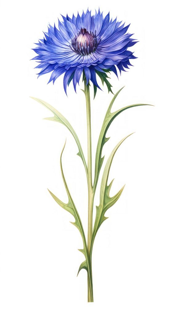 Flower illustration cornflower botanical. | Free Photo Illustration - rawpixel