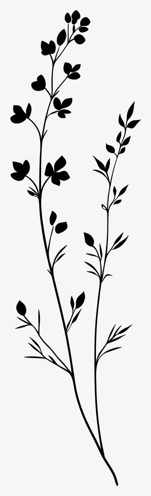 Wild flower Liverleaf illustration minimalist | Free Vector - rawpixel