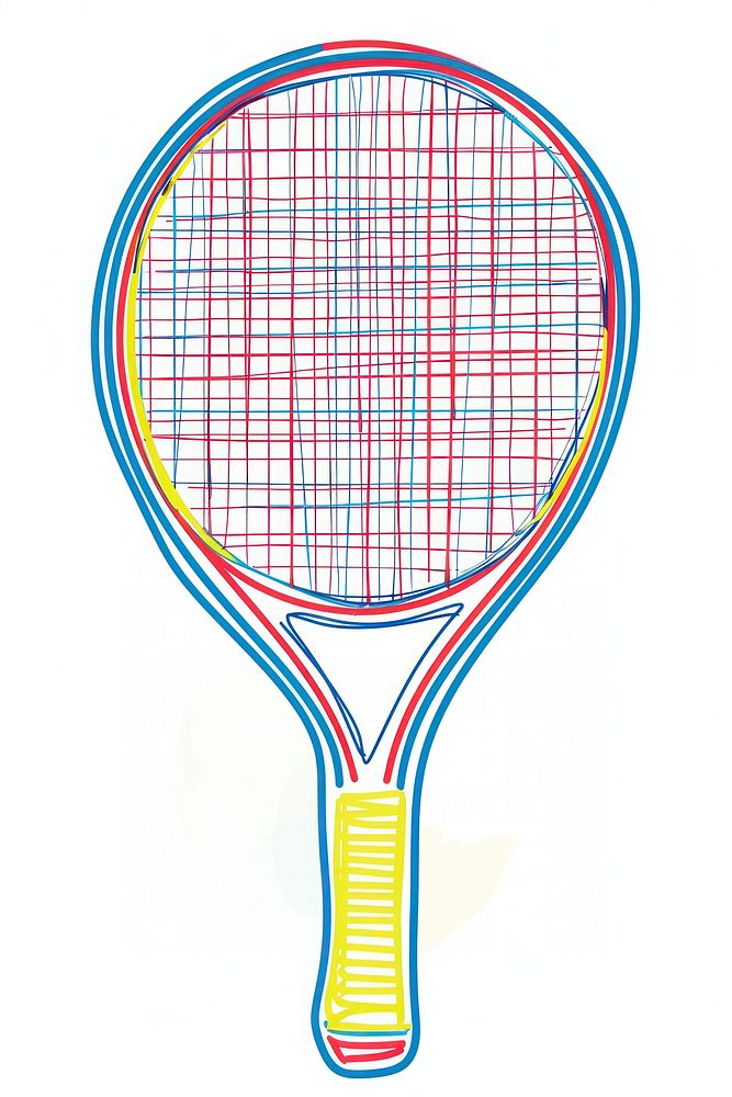 Line drawing tennis racket hand-drawn | Free Photo Illustration - rawpixel