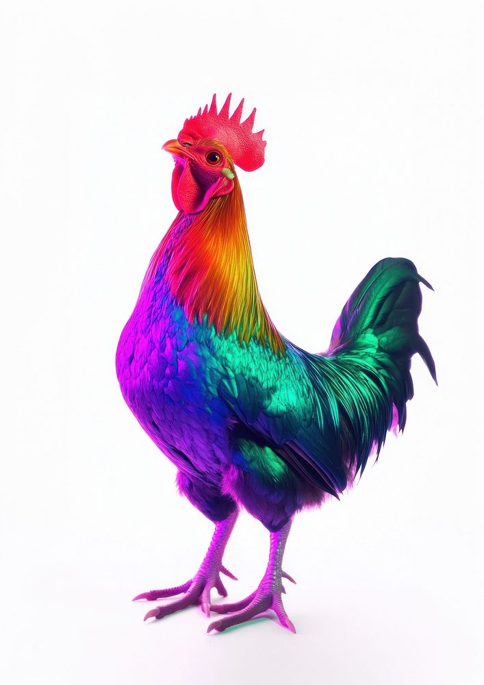 Chicken Neon rim light rooster | Free Photo - rawpixel