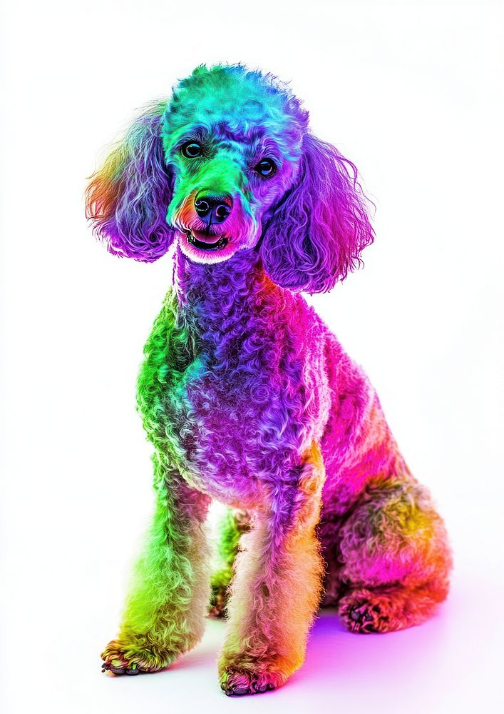 Poodle Neon rim light dog | Free Photo - rawpixel