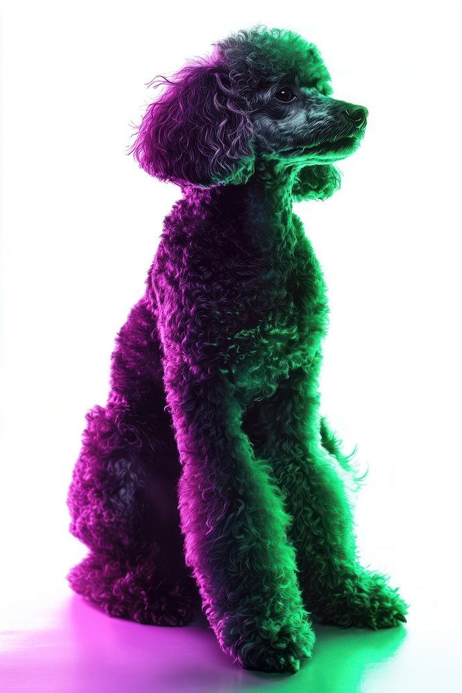 Poodle Neon rim light portrait | Free Photo - rawpixel
