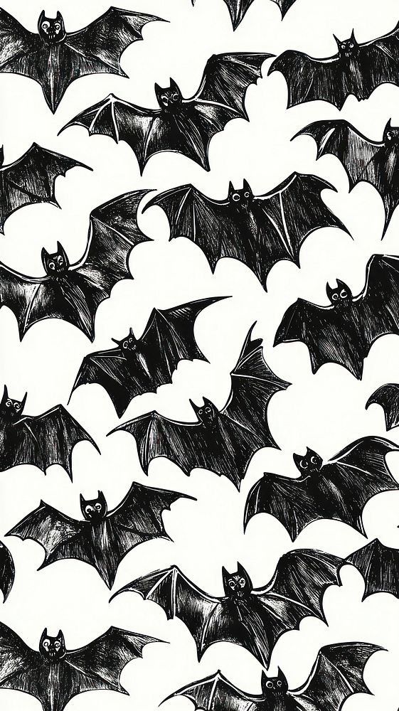 Gothic bats pattern illustration wallpaper | Free Photo Illustration ...