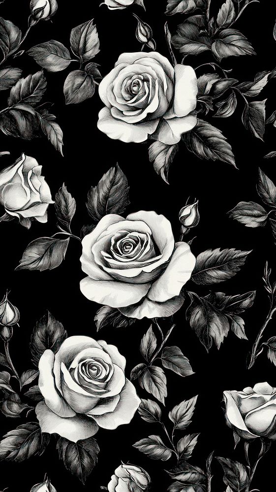 Gothic rose pattern illustration wallpaper | Free Photo Illustration ...