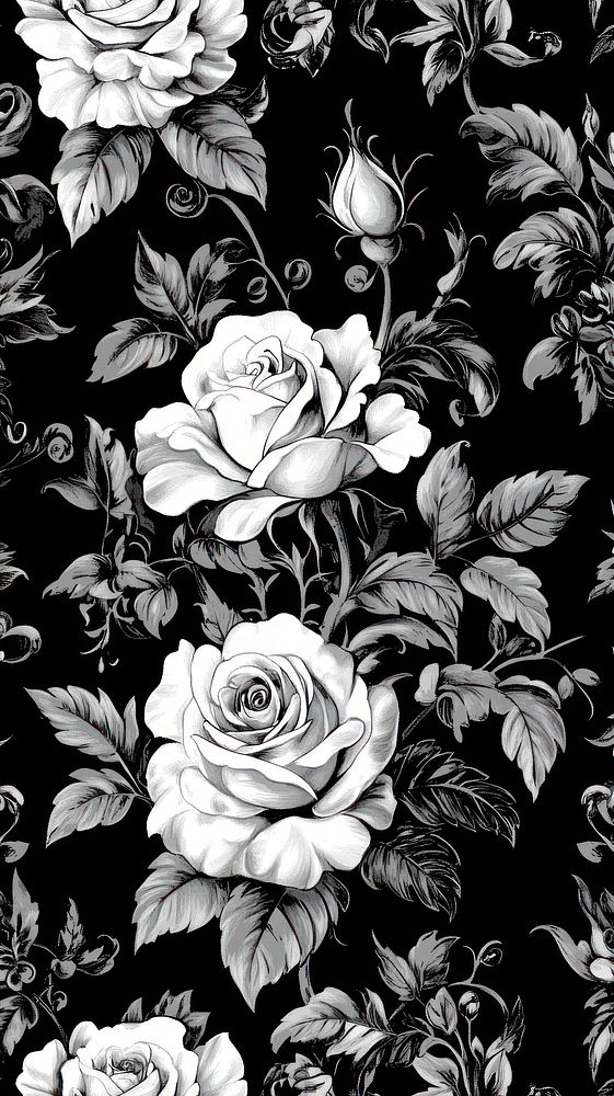 Gothic rose pattern illustration wallpaper | Free Photo Illustration ...