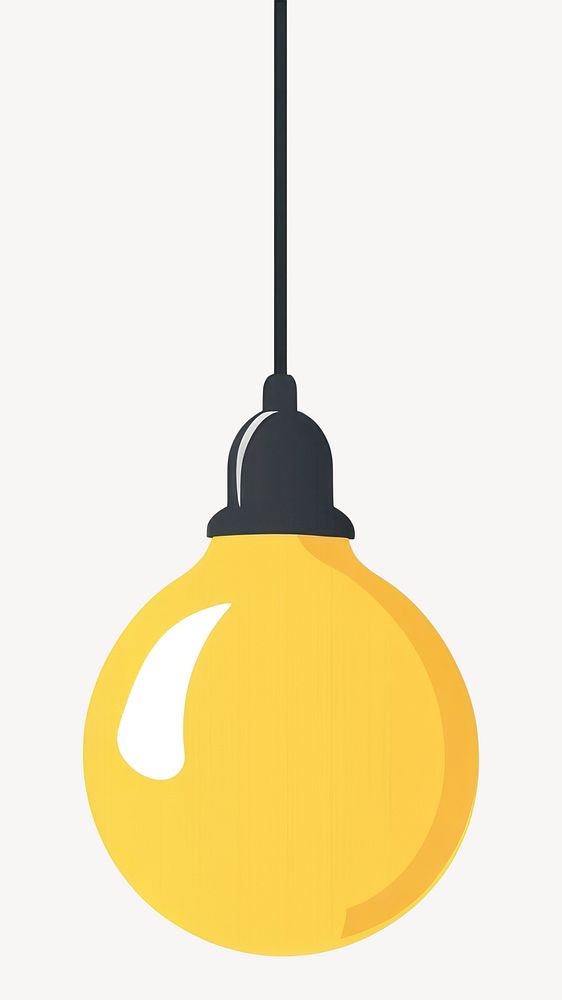 Light buld illustration minimalist yellow | Free Vector - rawpixel
