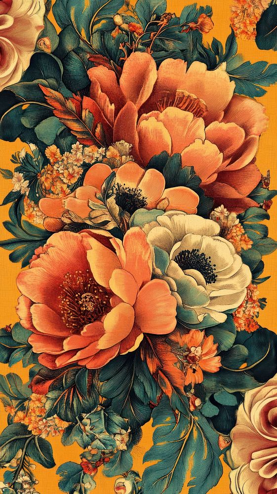 Vintage maximalist wallpaper pattern illustration | Free Photo ...