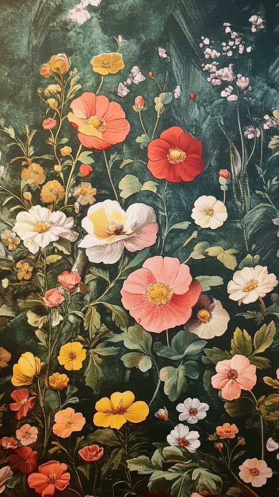 Vintage maximalist wallpaper pattern art | Free Photo Illustration ...