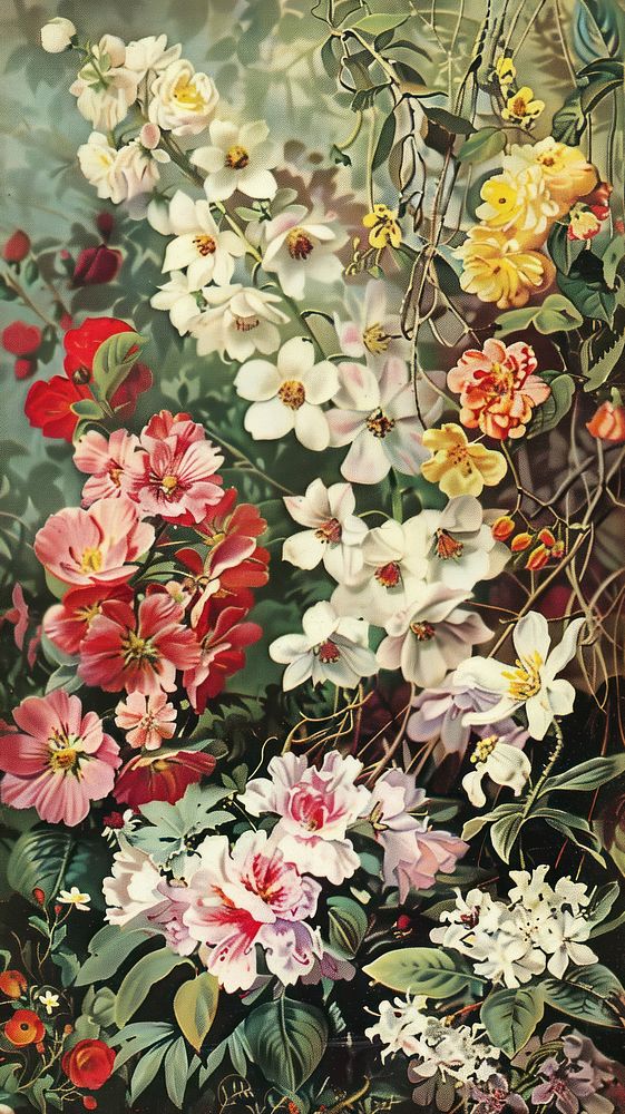 Spring flowers postcard art illustration | Free Photo Illustration ...