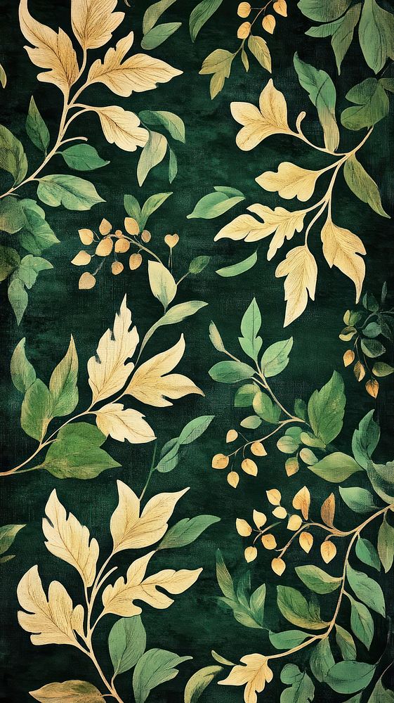 Vintage maximalist wallpaper leaves pattern | Free Photo Illustration ...