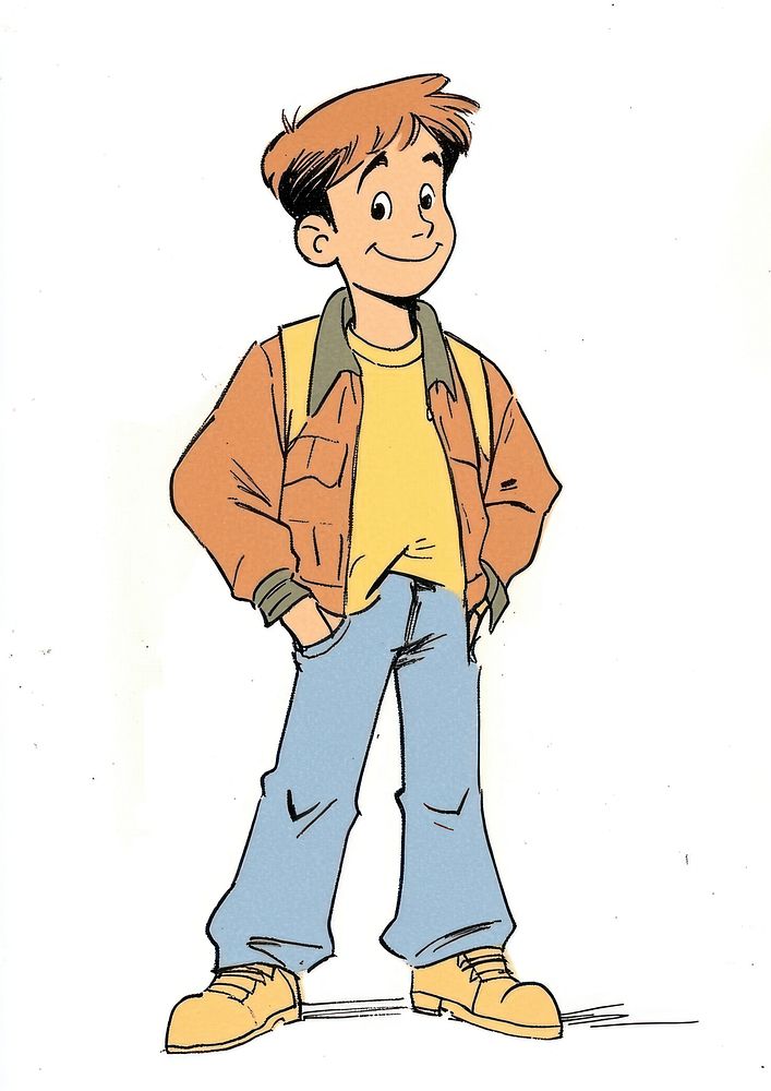 Boy illustration cartoon publication. | Free Photo Illustration - rawpixel