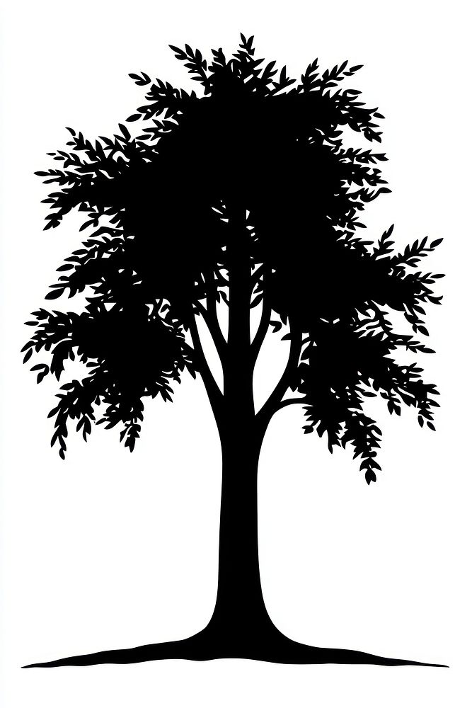 Elm tree silhouette illustration black. | Free Photo Illustration ...