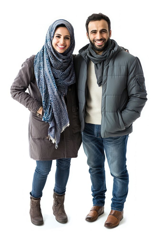 Muslim smiling couple clothing jacket | Free Photo - rawpixel