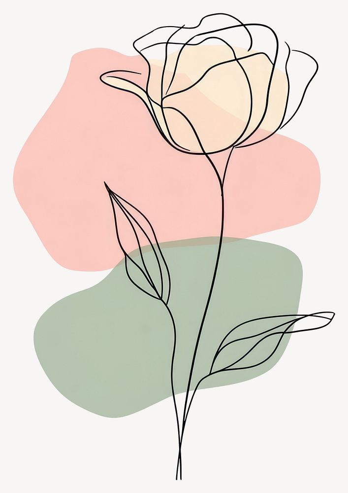 Abstract pink rose line art | Free Vector - rawpixel