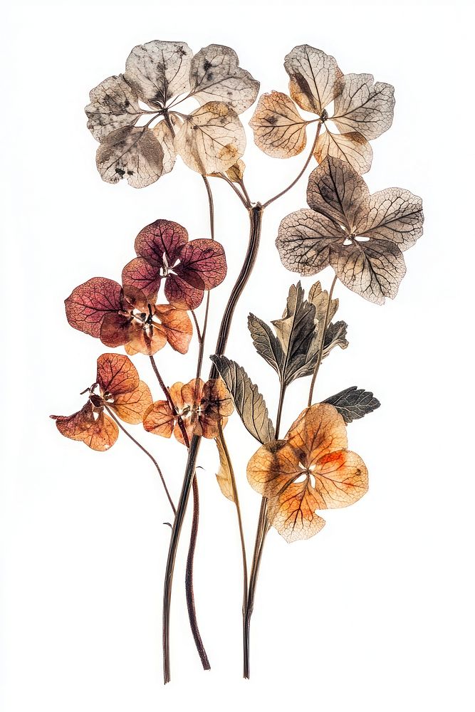 Hydrangeas flowers pressed art. | Free Photo - rawpixel
