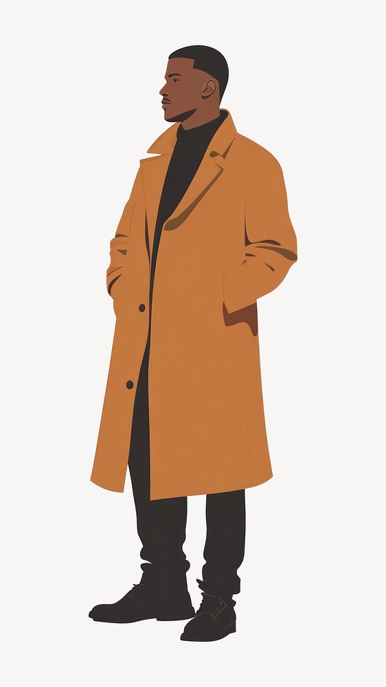 man wearing coat illustration overcoat | Free Vector - rawpixel