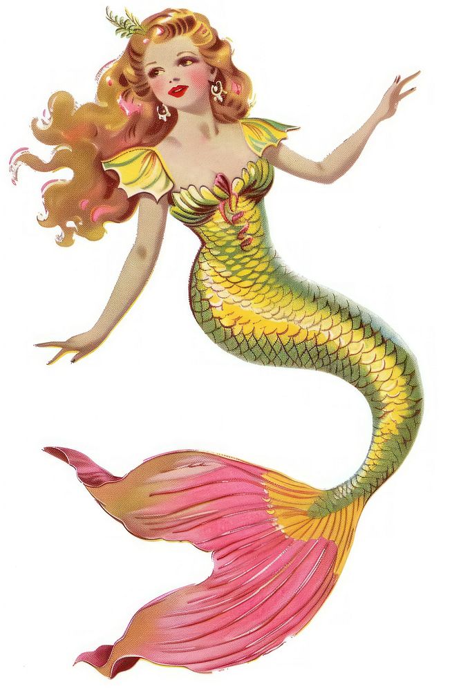 Mermaid illustration vintage ocean. | Free Photo Illustration - rawpixel