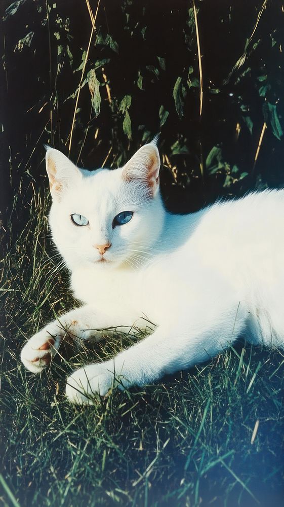 White cat full body lay | Free Photo - rawpixel