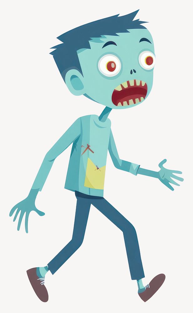 Zombie running illustration cartoon illustrated | Free Vector - rawpixel