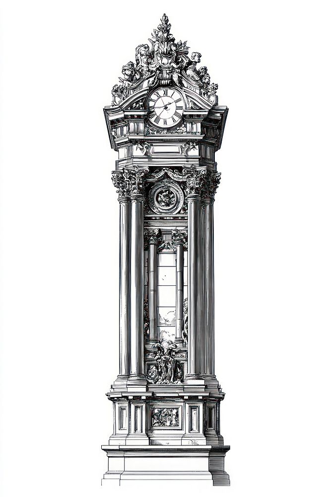 Pillar architectural drawing tower. | Free Photo Illustration - rawpixel