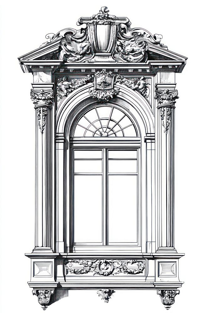 Window architectural drawing window. | Free Photo Illustration - rawpixel