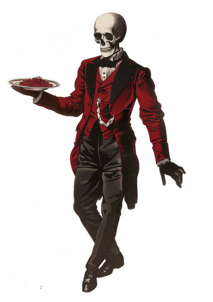 Gothic skull Servant red performer | Free Photo Illustration - rawpixel