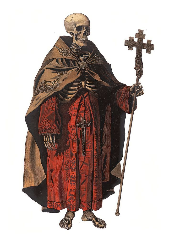 Gothic skull pastor illustration vintage | Free Photo Illustration ...