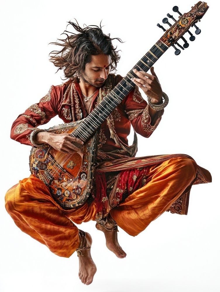 Indian sitar player performing normal | Free Photo - rawpixel