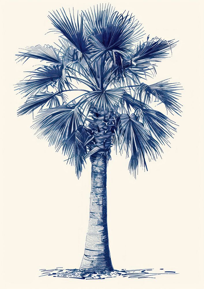 Hand drawn palm tree vintage | Free Photo Illustration - rawpixel