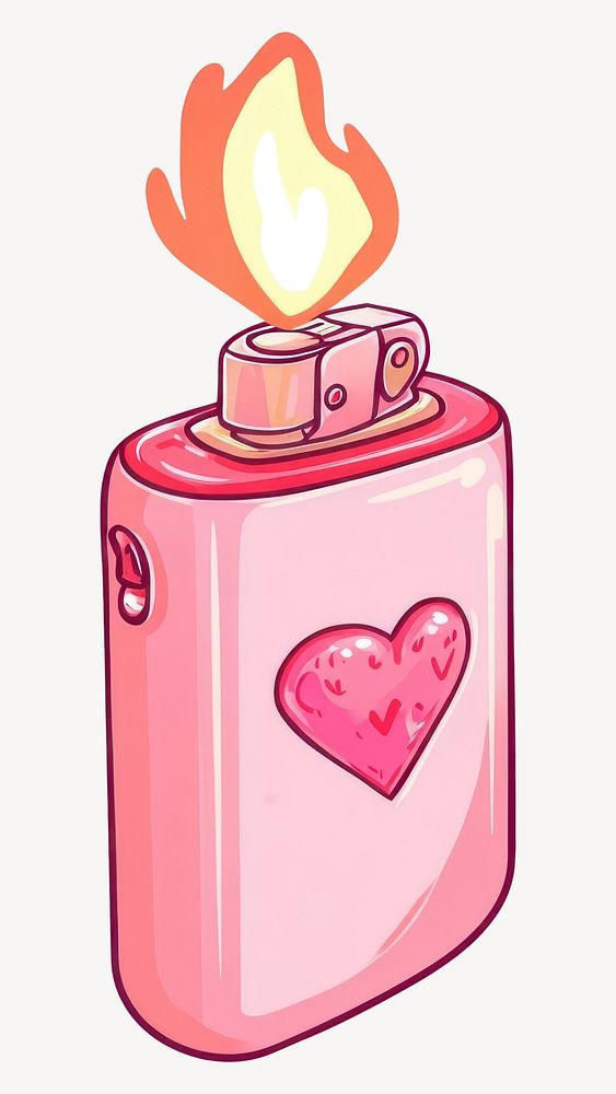 pink tiny heart patterned lighter | Free Vector - rawpixel