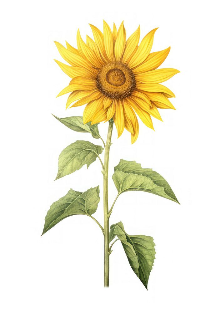 Yellow Sunflower branch sunflower illustration | Free Photo ...