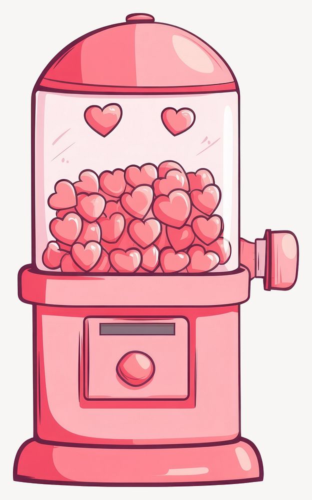 pastel pink gumball machine hearts | Free Vector - rawpixel