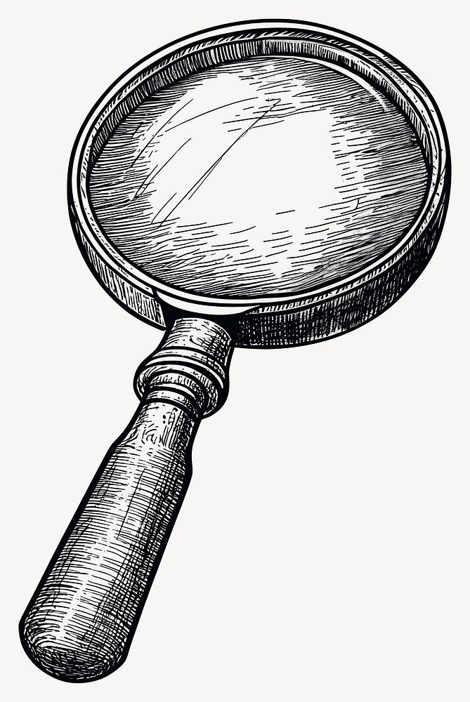 Magnifying glass illustration hand-drawn engraving | Free Vector - rawpixel