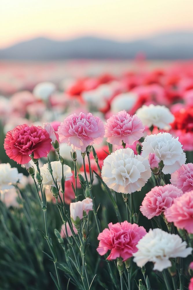 Carnation flower fields carnation flowers | Free Photo - rawpixel