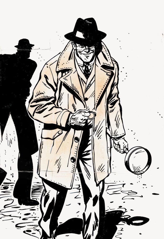 Happy detective full body comics | Free Vector - rawpixel