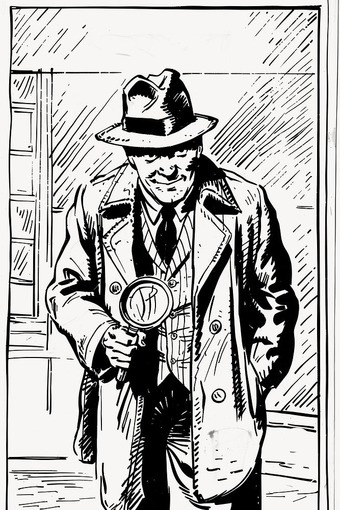 Happy detective full body illustration | Free Vector - rawpixel