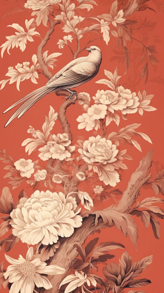 Toile wallpaper bird illustration pattern | Free Photo Illustration ...
